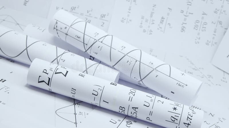 Printed on Paper Mathematical Electrical Formulas Stock Footage - Video ...