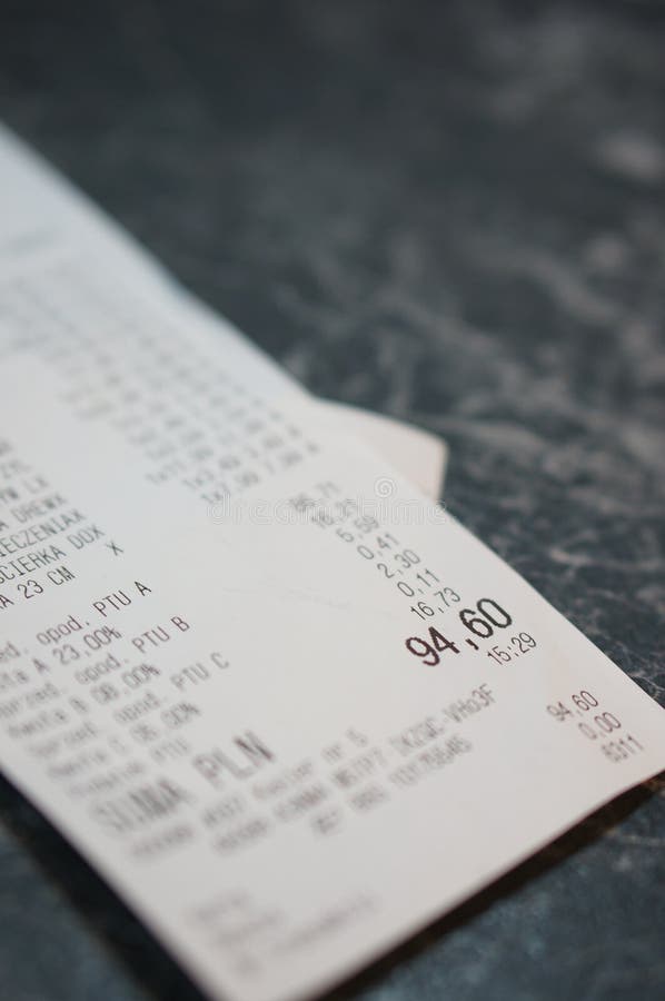 Printed receipt stock image. Image of finance, accounting - 28100951