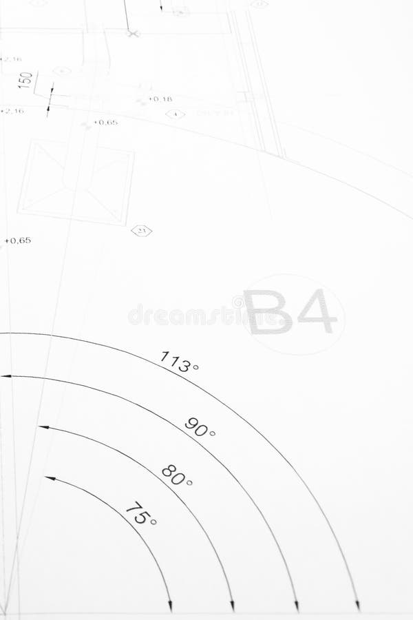 Printed Technical Drawing 4 Stock Image - Image of angle, engineering ...