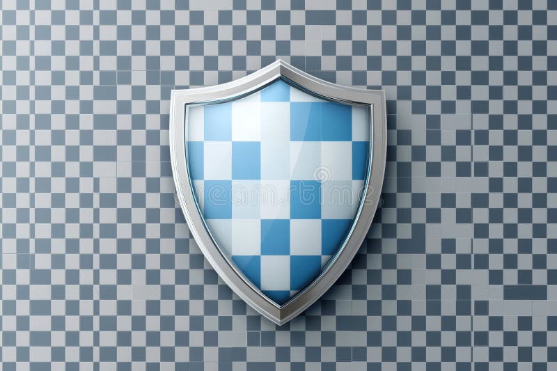 Printed White Shield with Mockup Placed on Light Background. Protection ...