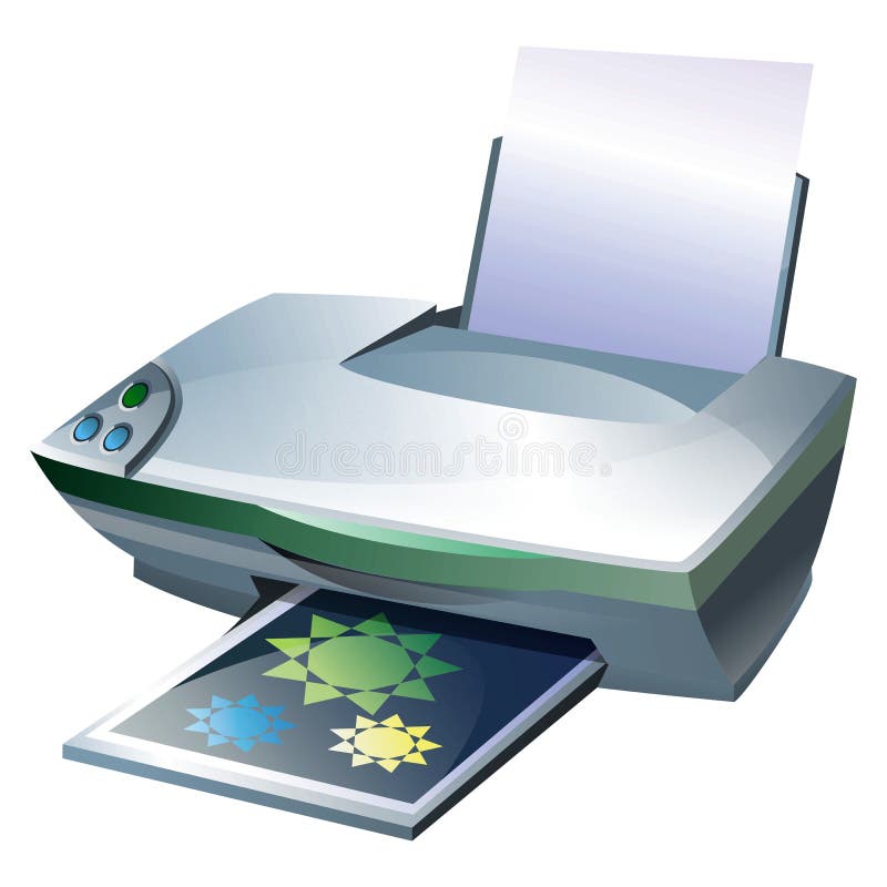 Portable photo printer stock vector. Illustration of color - 3658084
