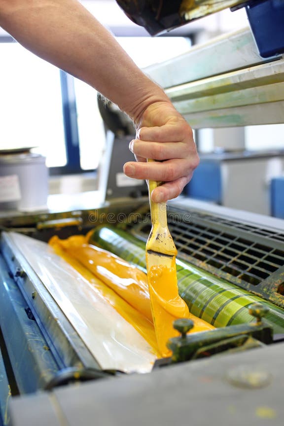 The Printer Applies Ink Inks. the Printing Process Stock Image - Image ...
