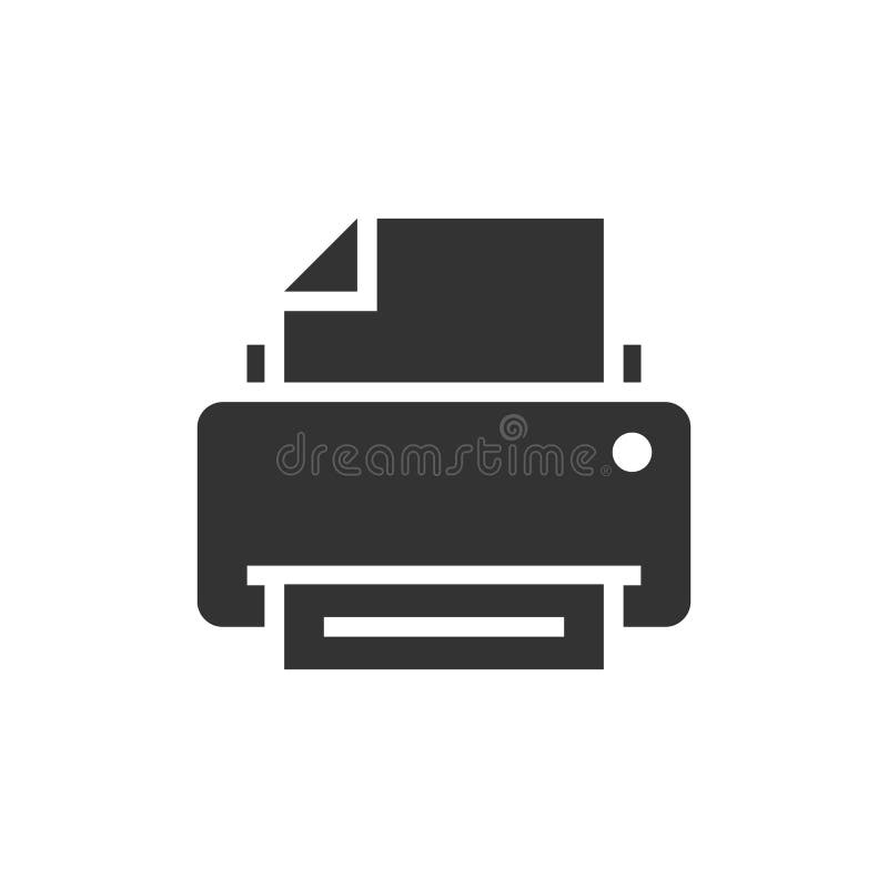 Black Printer With Paper Page Flat Style Icon. Wireless Technology ...