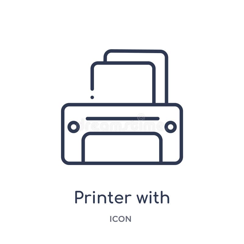 Printer with Blank Paper Sheet Icon in Trendy Design Style. Printer ...