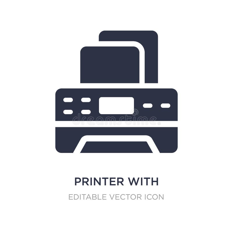 Printer with Blank Paper Sheet Icon on White Background. Simple Element ...