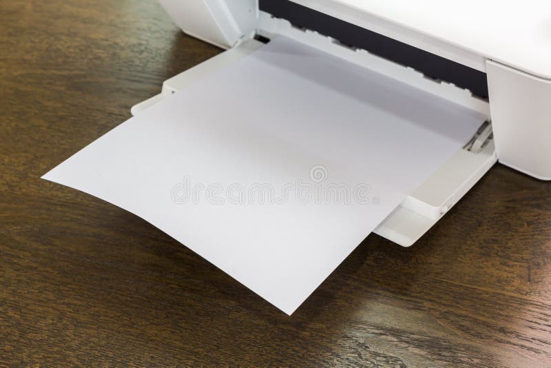 Printer with blank paper stock photo. Image of accessory - 43282044