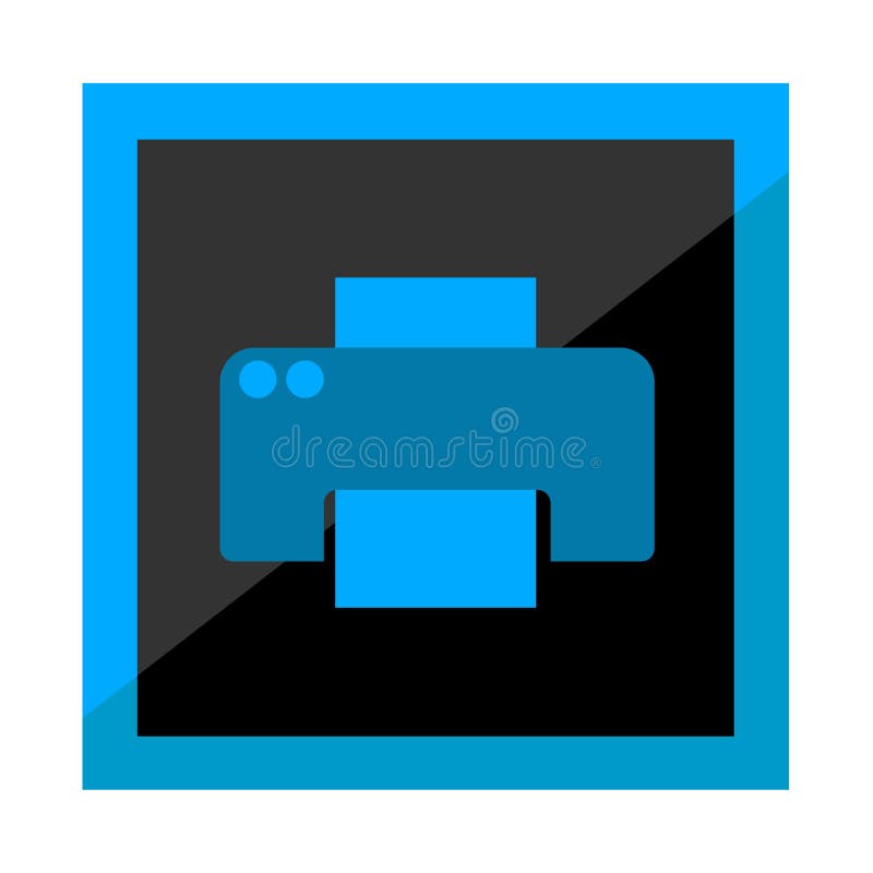 Print (printer Icon) Blue Square Button Stock Illustration ...