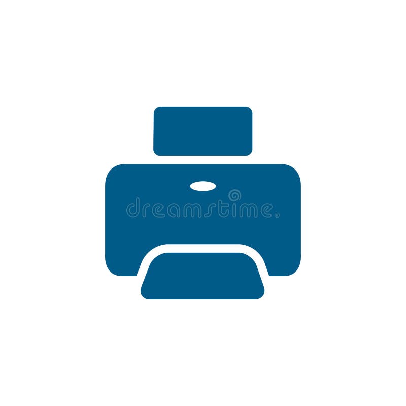 Printer Blue Icon on White Background. Blue Flat Style Vector ...