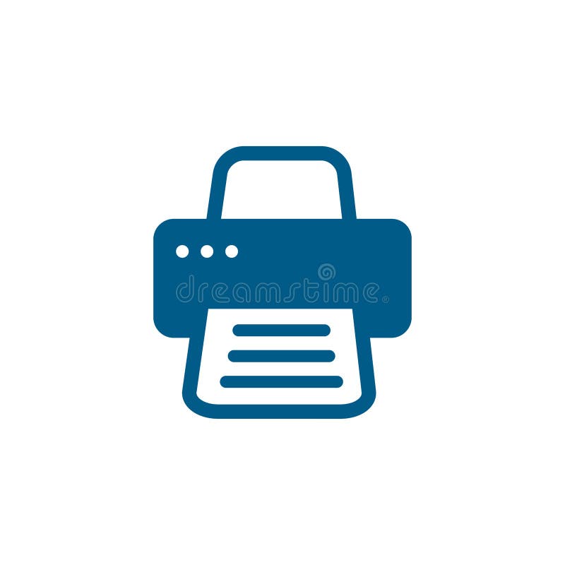 Printer Blue Icon on White Background. Blue Flat Style Vector ...
