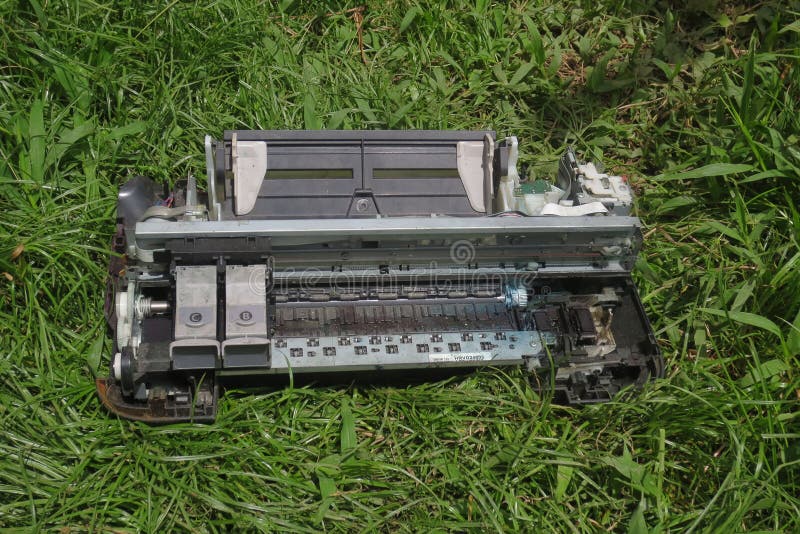 Printer Broken on Green Grass Editorial Image - Image of color ...