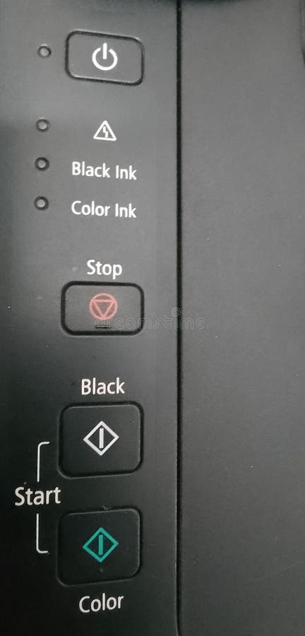 The Printer Button is Photographed at Close Range and Has an Image As a ...