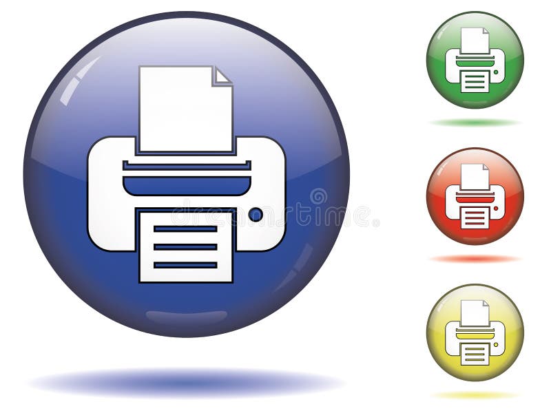 Print icons, buttons. stock vector. Illustration of circle - 12926764