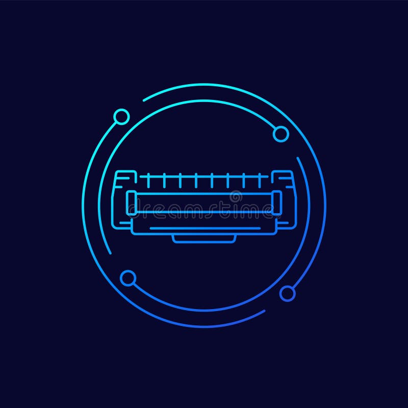 Printer Cartridge, Toner Icon, Linear Design Stock Vector ...