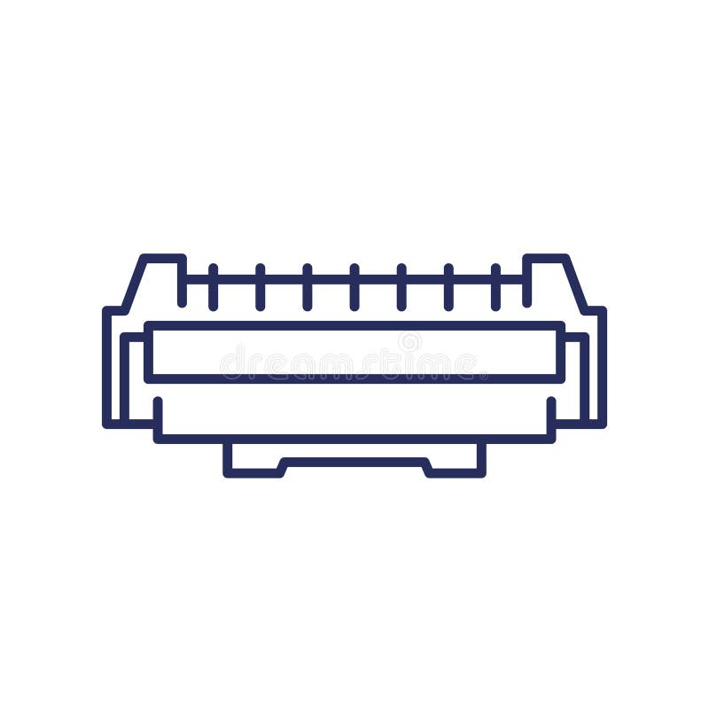 Printer Cartridge or Toner Line Icon Stock Illustration - Illustration ...