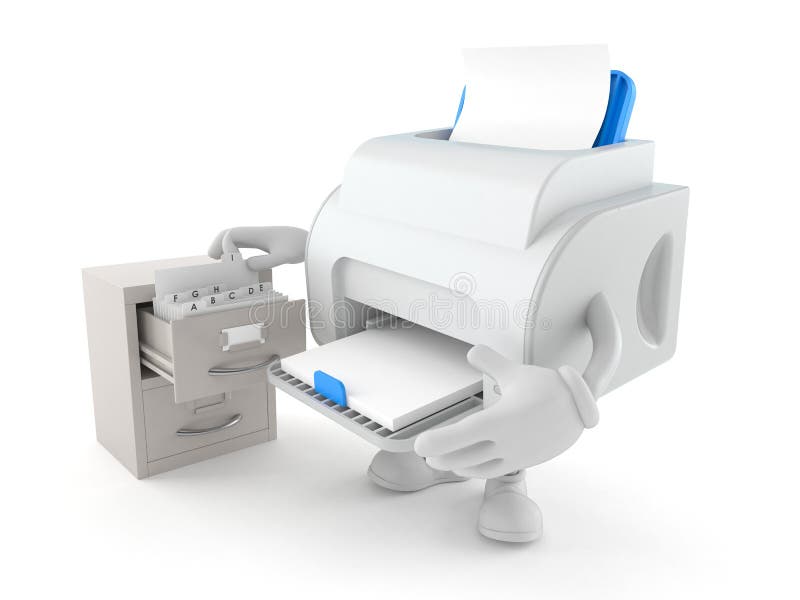 Printer Character With Blank Calendar Stock Illustration - Illustration ...