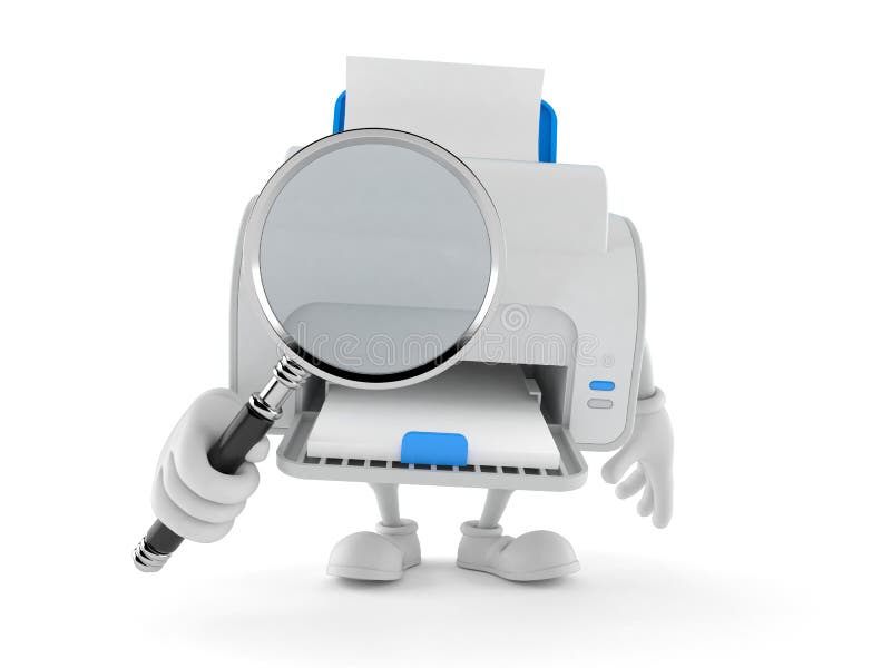 Printer Character With Golden Door Key Stock Illustration ...