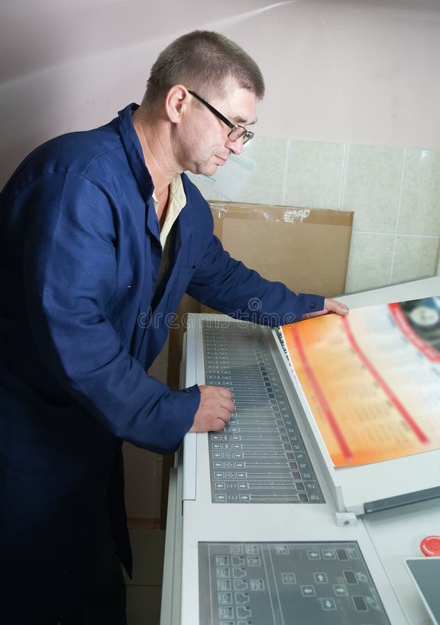 Printer Checking a Print Run Stock Image - Image of worker, magazine ...