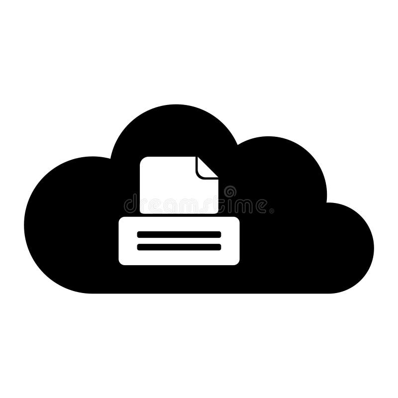 Printer and Cloud As Vector Illustration Stock Vector - Illustration of ...