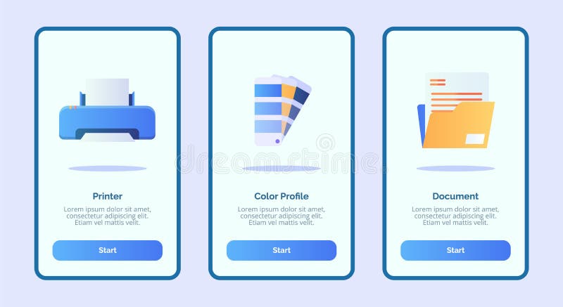 Printer Color Profile Document for Mobile Apps Template Banner Page UI ...