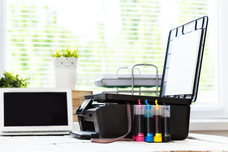 Printer and computer stock photo. Image of residential - 72928924