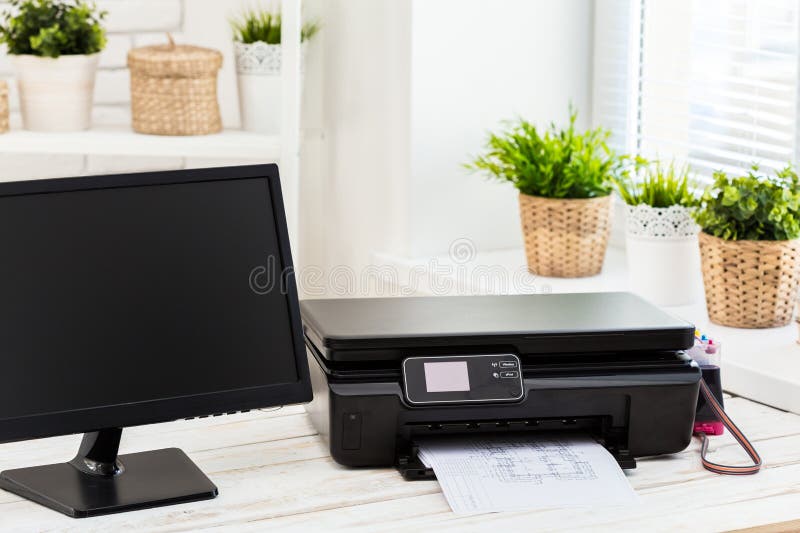 Printer and computer stock photo. Image of publish, communications ...