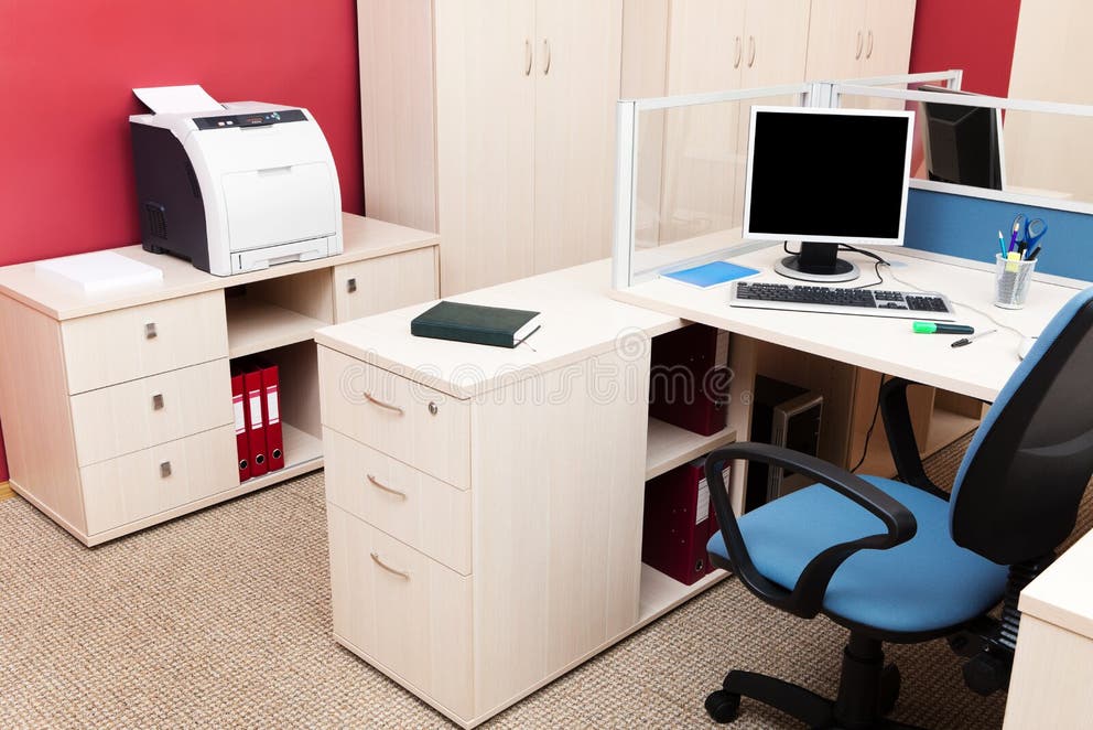 Printer and computers stock image. Image of indoors, display - 18003065