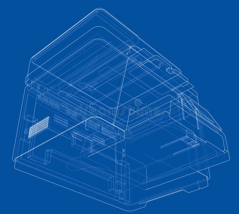 Printer Concept. 3d Illustration Stock Illustration - Illustration of ...
