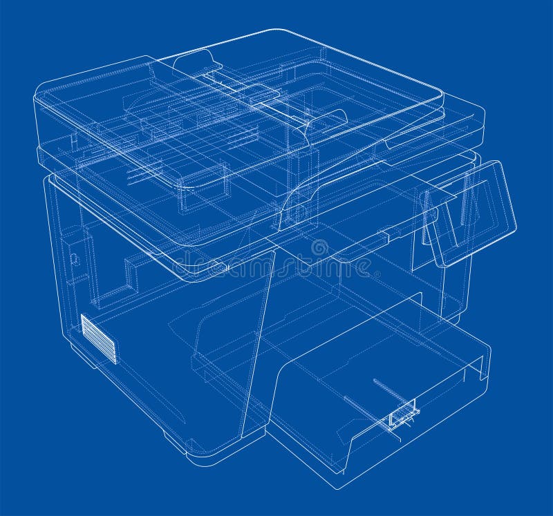Printer Concept. 3d Illustration Stock Illustration - Illustration of ...