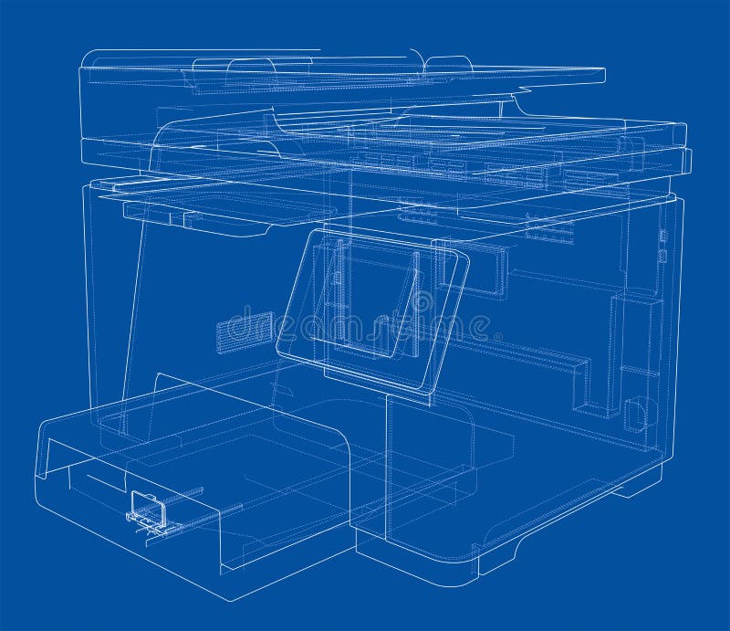 Printer Concept. 3d Illustration Stock Illustration - Illustration of ...