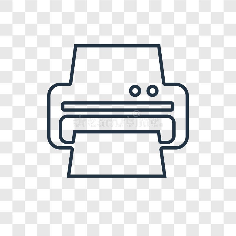 Printer Concept Vector Linear Icon Isolated on Transparent Background ...