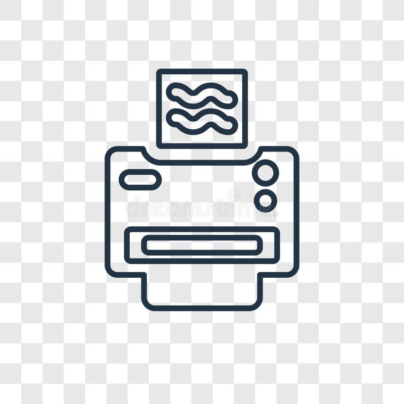 Printer Concept Vector Linear Icon Isolated on Transparent Background ...