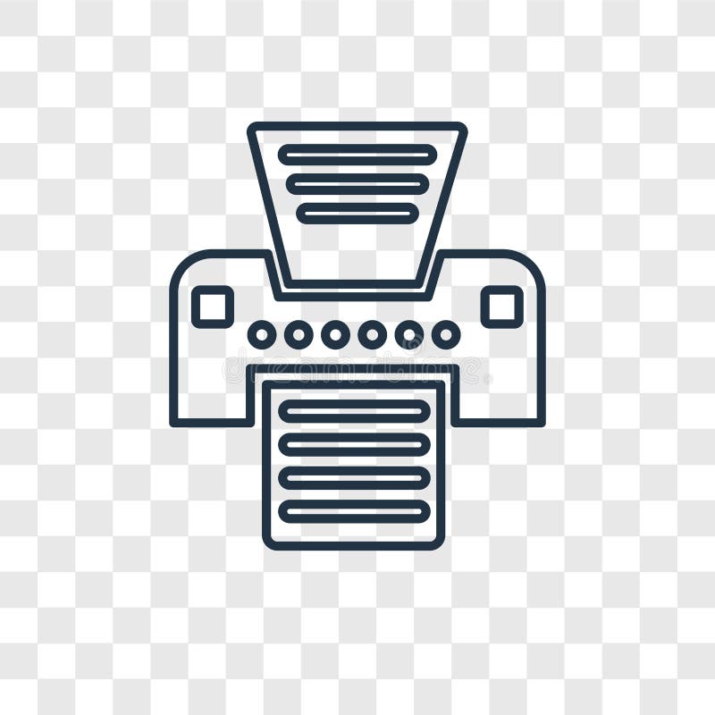 Printer Concept Vector Linear Icon Isolated on Transparent Background ...