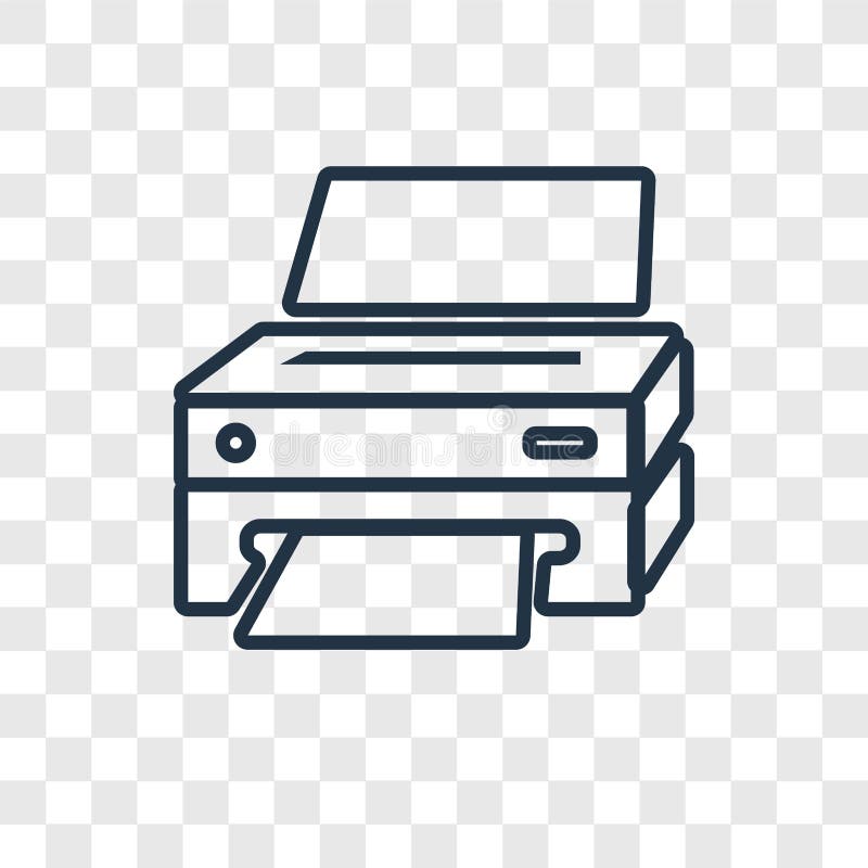 Printer Concept Vector Linear Icon Isolated on Transparent Background ...