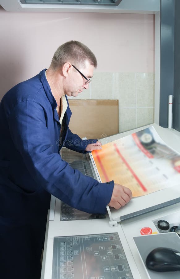 Printer Checking a Print Run Stock Image - Image of worker, magazine ...