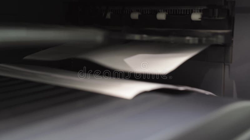 Printer or Copier Operation. Printing of the Text Stock Video - Video ...