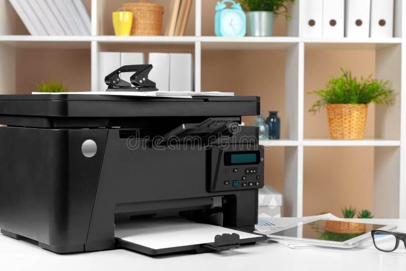 Copier or Printer in a Modern Office Interior Close Up Stock Photo ...