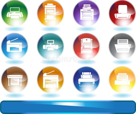 Printer / Copy Machine Icons Stock Vector - Illustration of copy, press ...