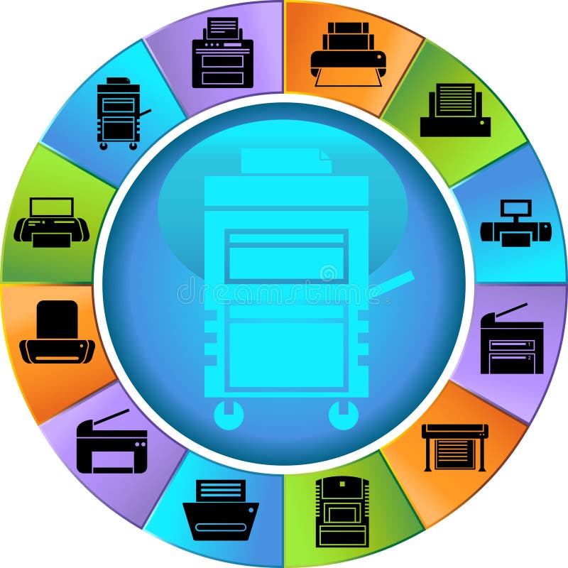 Printer / Copy Machine Icons Stock Vector - Illustration of paper ...