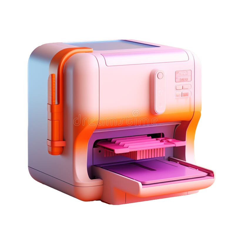 Printer in 3D Style Trending Color Palette with Generative AI Stock ...