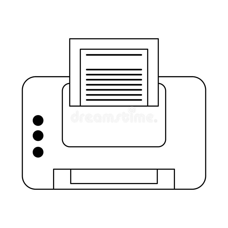 Printer with document stock vector. Illustration of modern - 136900792
