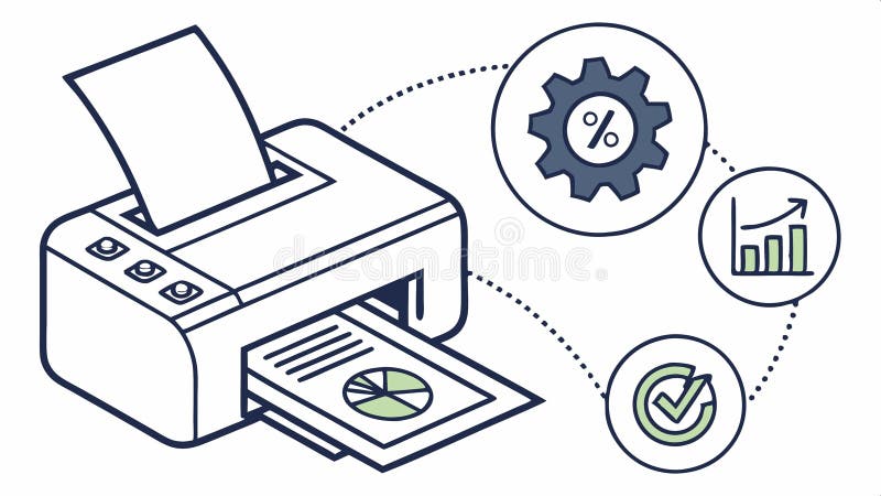 Printer with Document and Graph, Office Equipment, Printing Service ...