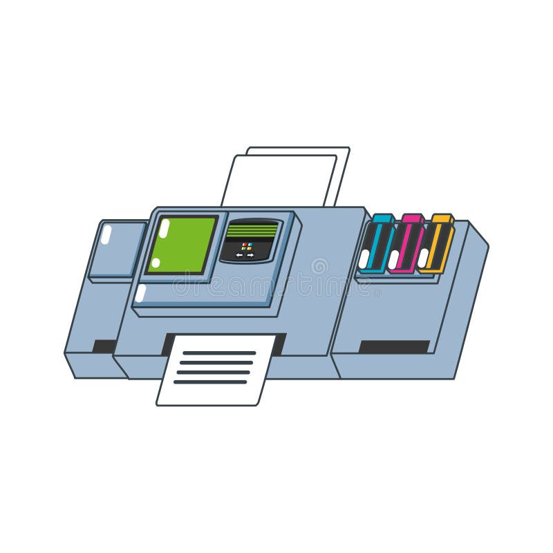 Printer Document Web Shadow Icon, Printout Machine Technology Flat Sign ...