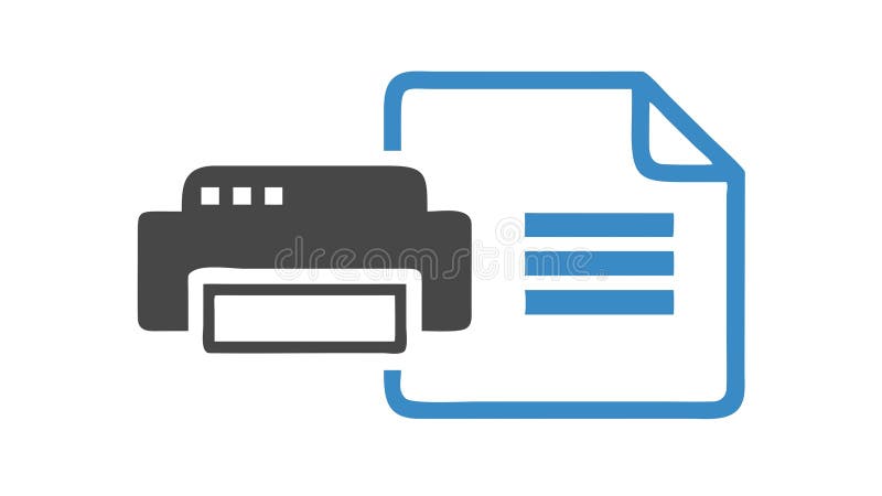 Printer with Document Output Printing Process Icon, Vector Design ...