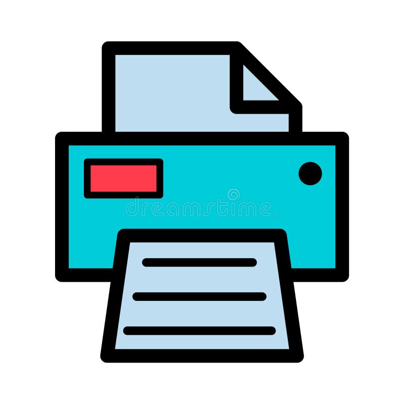 Printer Document Web Icon, Printout Machine Technology Flat Sign Vector ...