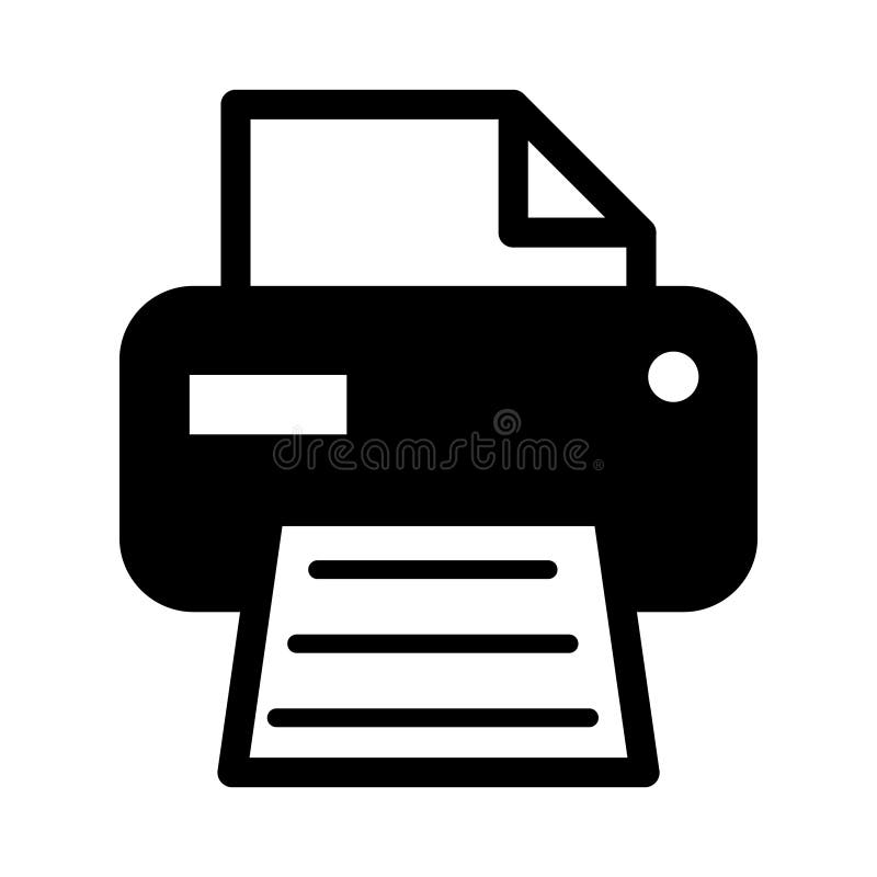 Printer Document Web Icon, Printout Machine Technology Flat Sign Vector Illustration Stock ...
