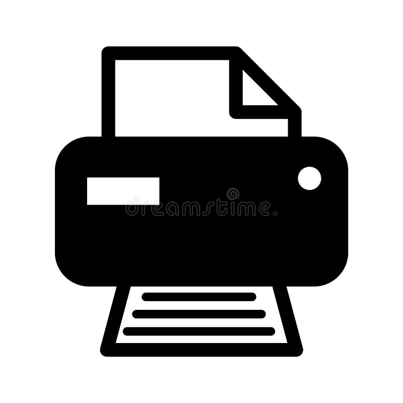 Printer Document Web Icon, Printout Machine Technology Flat Sign Vector ...