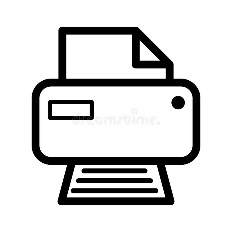 Printer Document Web Shadow Icon, Printout Machine Technology Flat Sign ...