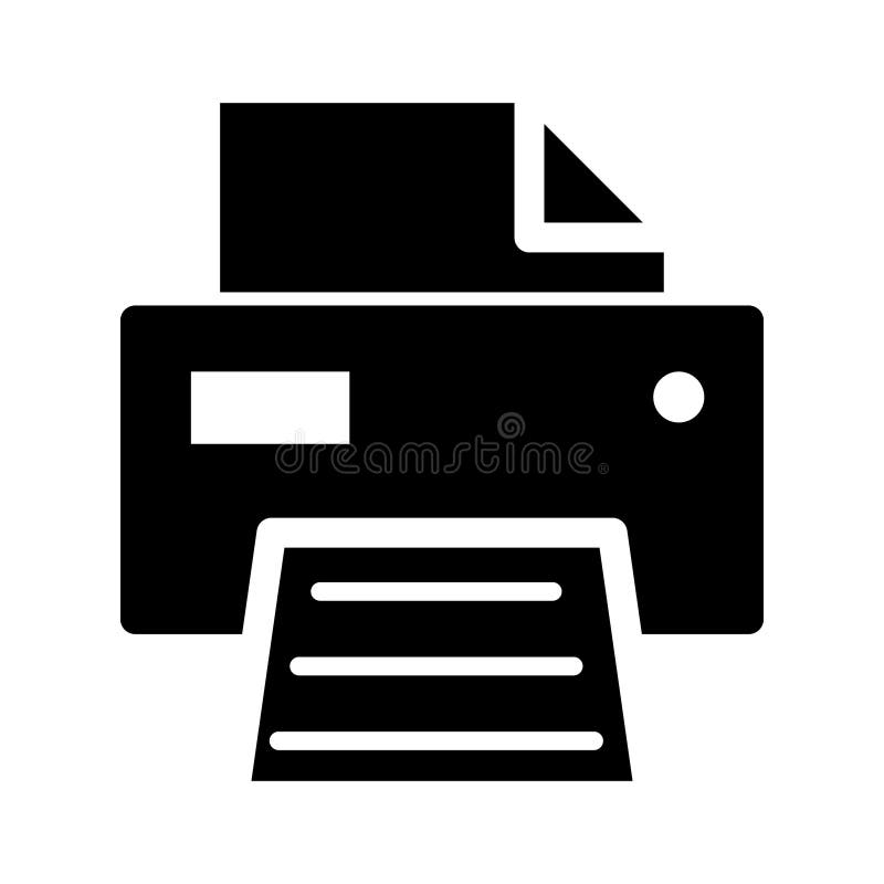 Printer Document Web Icon, Printout Machine Technology Flat Sign Vector ...