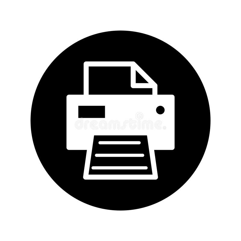 Printer Document Web Icon, Printout Machine Technology Flat Sign Vector ...