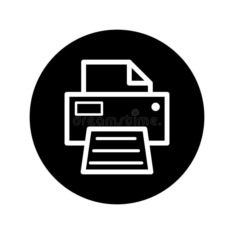 Printer Document Web Icon, Printout Machine Technology Flat Sign Vector ...